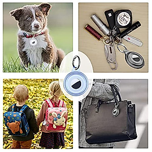 TEAMOLA Airtag Holder, 5Pcs Silicone Waterproof Full Body Protective Case Airtag Keychain Air Tag Case Holder for Kids, Dog, Pet, Backpack - Anti-Scratch - Shockproof - Anti-Loss Airtag Accessories