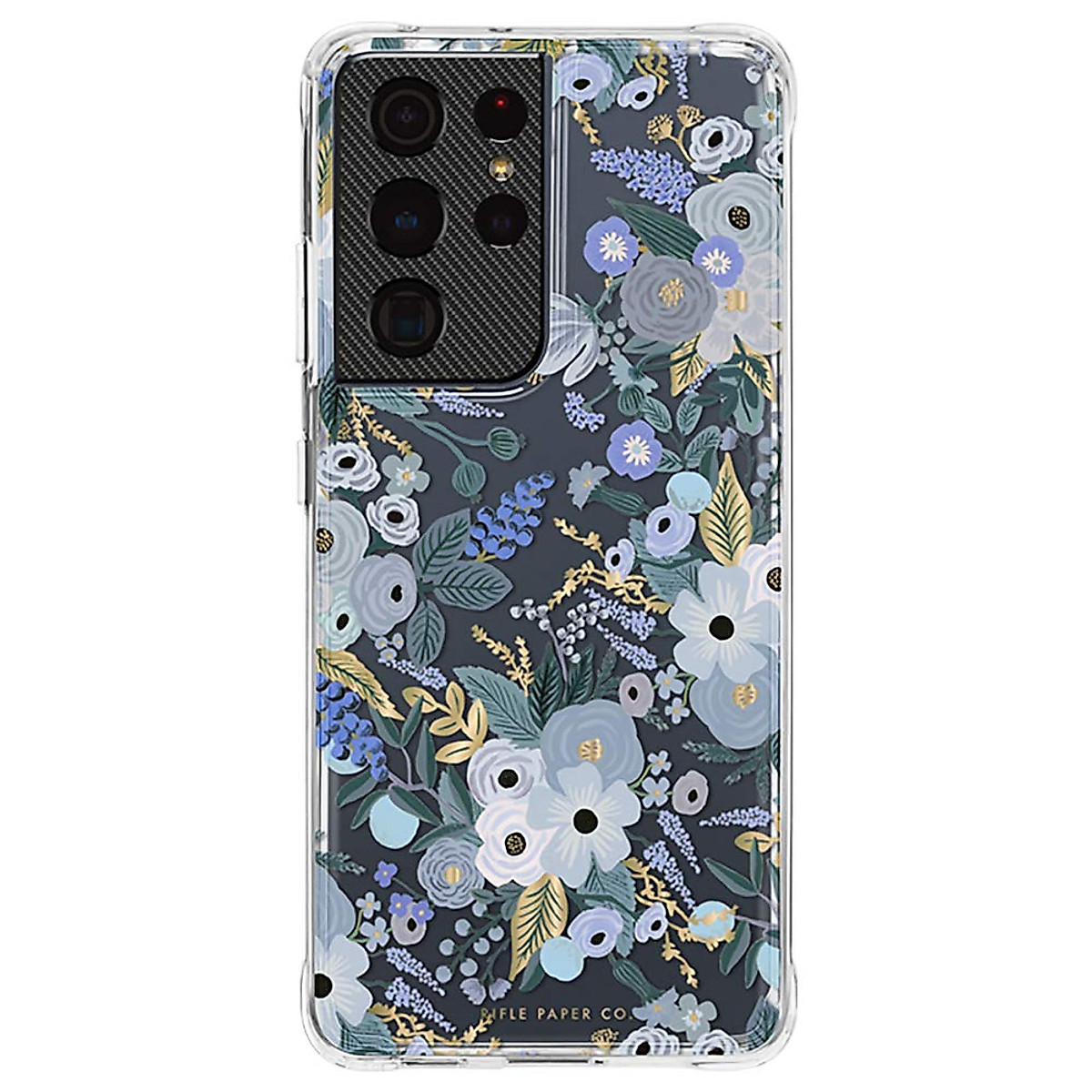 Rifle Paper Co. Samsung Galaxy S21 Ultra Case - 6.8" - 10ft Drop Protection, Fashionable Case for S21 Ultra, Scratch Resistant, Slim Fit, Enhanced Grip, Cute Phone Case, Garden Party Blue