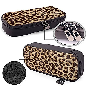 Fun leopard print Pencil Pouch, Pencil Bag Flip Pen Box, Large Capacity Compartment Pencil Pouches School Teenagers Boys And Girls