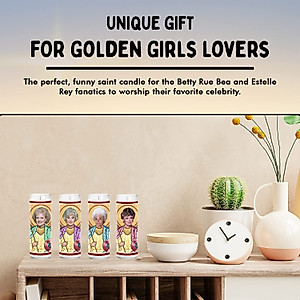 Golden Girls - Set of 4 - Blanche Rose Dorothy and Sophia - Celebrity Prayer Candles- Saint Candles - Betty Rue Bea & Estelle Votive Candle - Handmade USA - Celeb Comedy TV Show Gift.