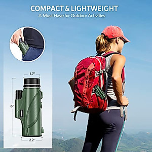 Sedpell 10x50 Monocular Telescope with Smartphone Adapter, Tripod, High Power Monoculars for Adults, HD Monocular Scope for Bird Watching, Hunting, Archery, Hiking, Concert