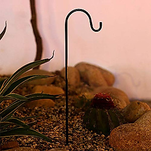 CALIDAKA 2 Pack Multi-Purpose Shepherds Hooks Outdoor Iron Shepherd Hook with Base Adjustable Heavy Duty Garden Hanging Stake for Lanterns Solar Light Plant Hanger Wedding Decor