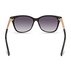 GUESS Women's Stud Acccent Square Sunglasses, Shiny Black, 56mm