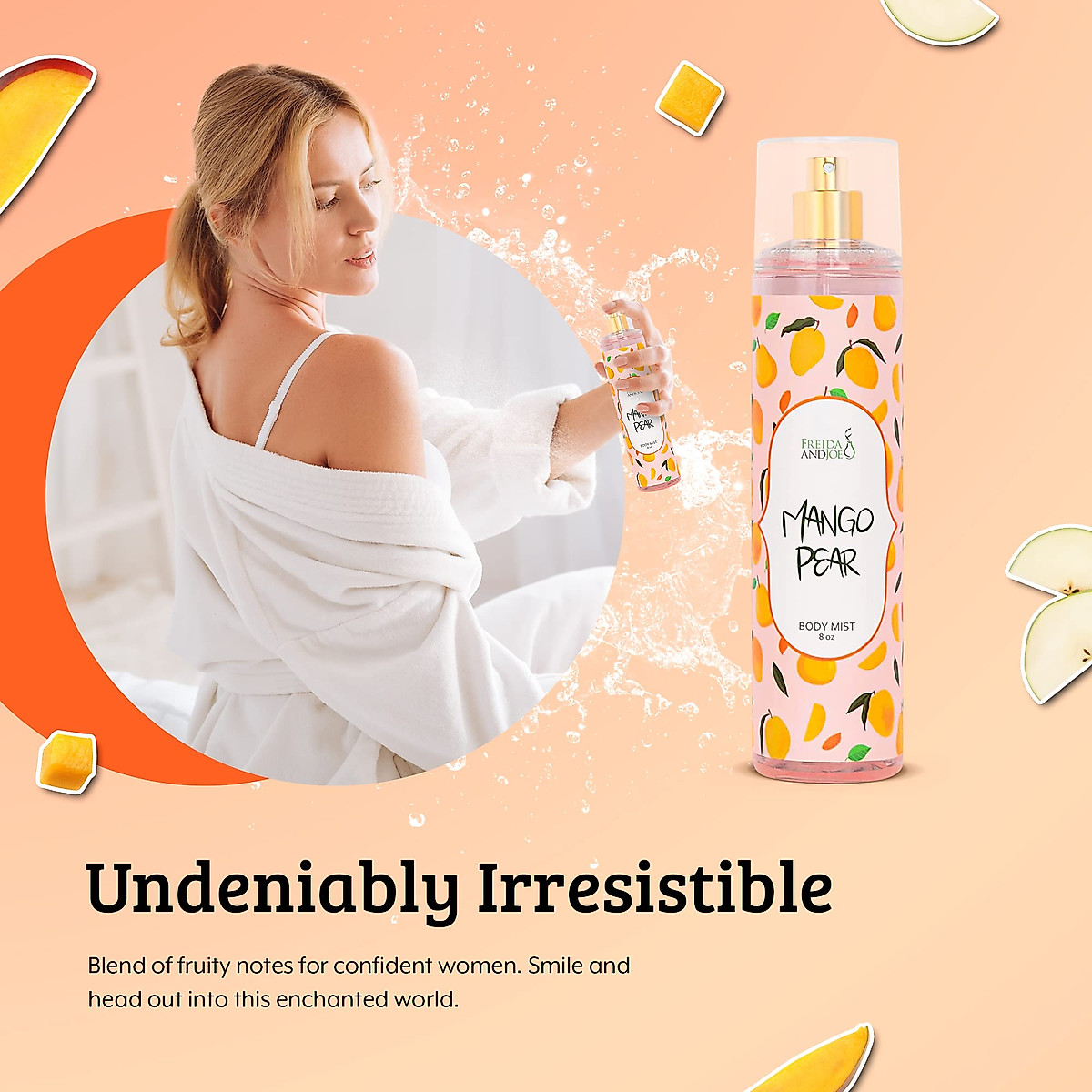 Exquisite Body Spray Mango Pear Scent: Luxury Women's Perfume Fragrance Body Mist Spray - Ideal for Special Occasions - 8 oz Fine Mist Spray Bottle