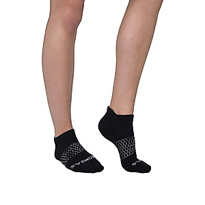 Bombas Women's Originals Black Ankle Socks,Size Large