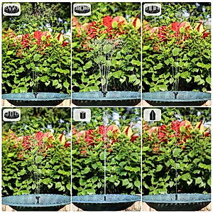 AISITIN Solar Fountain Pump 1.5W Solar Water Fountain Pump with 6 Nozzles, Solar Powered Fountain Pump for Bird Bath, Ponds, Garden,Swimming Pool, Fish Tank, Outdoor and Aquarium