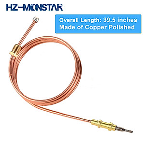 2 PCs Gas Heater Thermocouple, 39.5" M8x1 Thread Thermocouple Replacement for Desa LP Vent Free Wall heater Desa LP Glow Warm Comfort Glow Heater BBQ Grill or Fire Pit Heater or Gas Water Heater