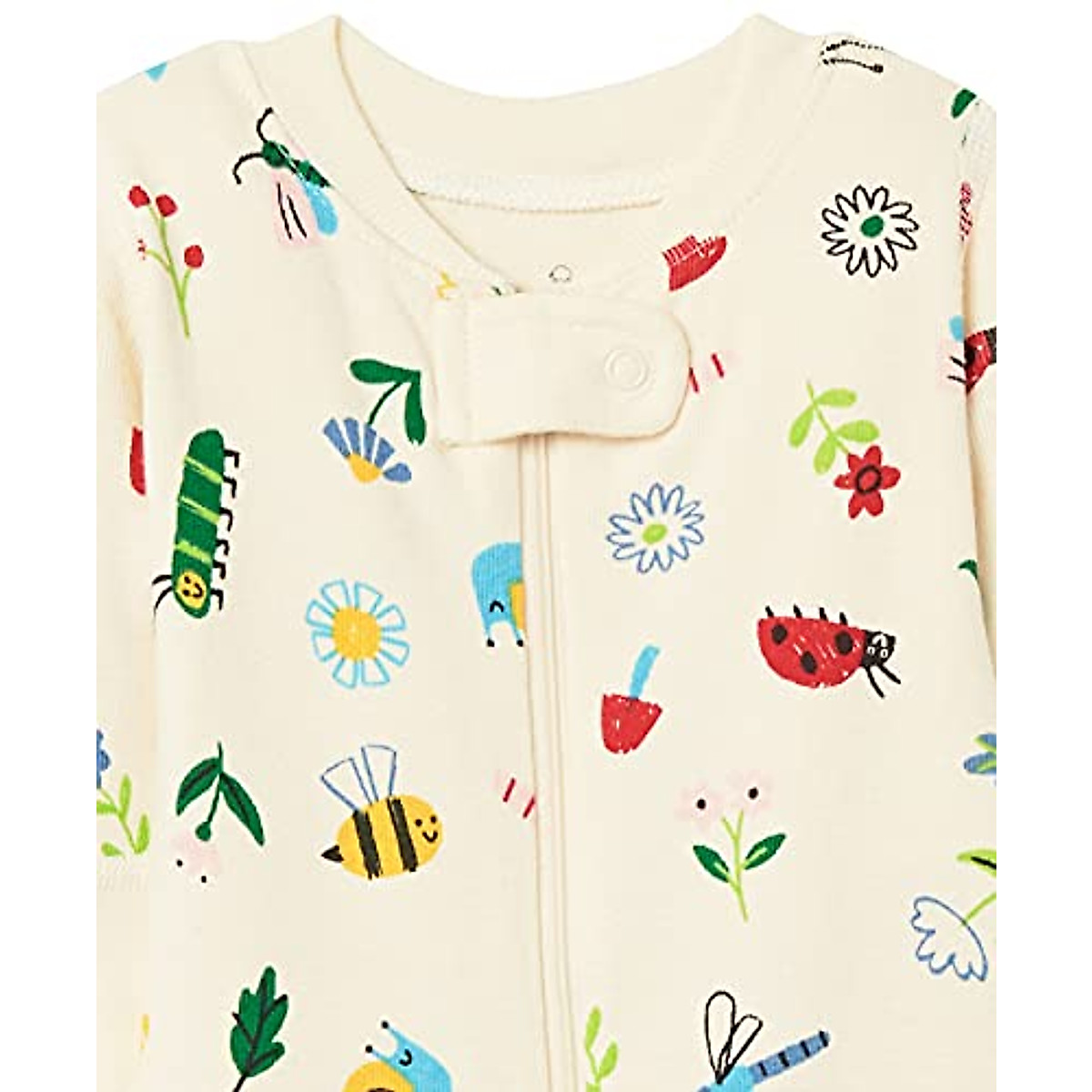 Moon and Back by Hanna Andersson Unisex Babies' one-Piece Organic Cotton Footless Pajamas, Flowers & Critters, 12-18 Months