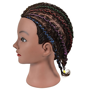 FUTAI Kinky Curly Real 100% Human Hair Mannequin Head with Table Clamp Stand for Hairdresser Practice Braiding Styling Manikin Cosmetology Doll Training Head Bleaching Dyeing Curling Cutting Updos