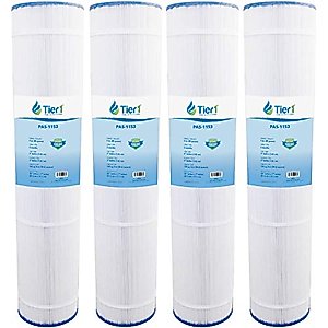 Tier1 Pool & Spa Filter Cartridge 4-pk | Replacement for Pentair Clean and Clear 520, Pleatco PCC130, Filbur FC-1978, C-7472, R173578 and More | 130 sq ft Pleated Fabric Filter Media