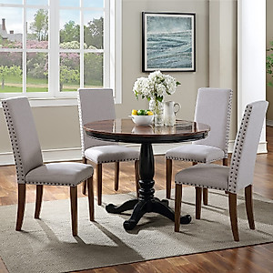 Merax Dining Chairs Dining Room Chairs - Kitchen Chairs Solid Wood Tufted Parsons Dining Chair Set of 2, Easy to Assemble