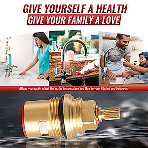 Replacement Ceramic Cartridge Fit for Grohe 45888000, Bathroom Sink Faucet Cartridge Replacement Parts 3/4-Inch Use for Wall Mount Valves and Roman Tubs (45888000 Hot)