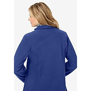 Woman Within Women's Plus Size Hooded A-Line Fleece Coat - 26 W, Black