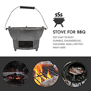 DOITOOL Cast Iron Charcoal Hibachi Grill, Portable Charcoal Grill for Outdoor Camping Barbecue Cooking, Japanese Hibachi Grill