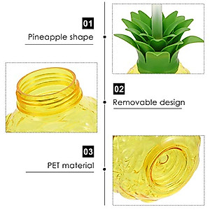 4pcs Pineapple Cup Beach Cup Upside down Pineapple Hawaiian Cups Summer Party Cups Tropical Cups with Straws Pineapple Juice Cup Water Cup Water Cups Modeling Plastic Drinks Child