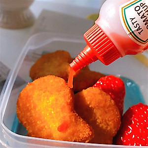 Mini Ketchup Bottles, 25ml Refillable Condiment Squeeze Bottle Salad Dressing Tomato Ketchup Mayo Syrup Squeeze Containers for Kids Adults Bento Box for Office Worker Bento Box Diner Condiment Mayo