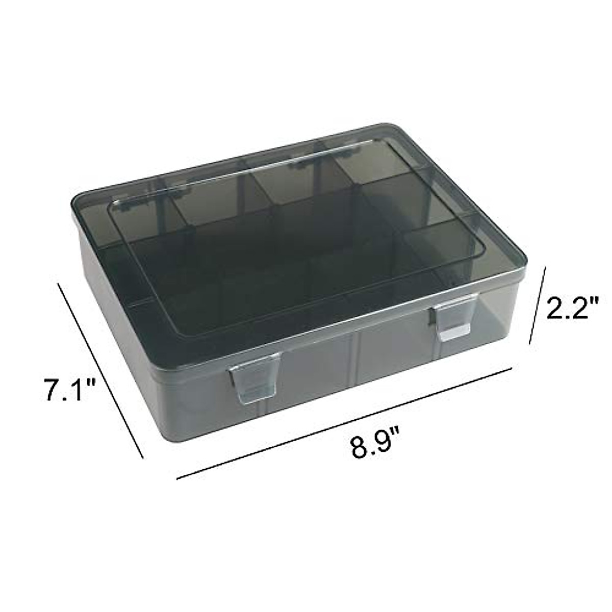 Vidifor 12 Girds Large Plastic Craft Storage Containers, Compartment Storage Container, Parts Storage Box with Adjustable Dividers for Sewing Arts, Washi Tape Batteries Electronics Parts and more