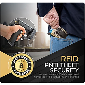 Money Clip Leather Wallet For Men Slim Front Pocket RFID Blocking with Super Strong Magnetic