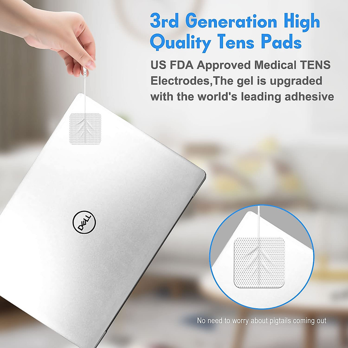 TENS Unit Replacement Pads - Pack of 50 Electrode Squares, EMS Muscle Stimulation & Electrotherapy Self-Stick Performance 2”x 2” tens Unit Pads Reusable and Latex-Free Red