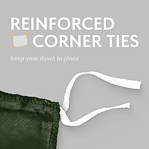 White Classic Dark Green Duvet Cover Queen Size, Microfiber Duvet Cover with Zipper, Duvet Cover Set with 2 Pillow Shams, Luxury Soft Comforter Cover Queen Size, 90 x 90 | Comforter Not Included