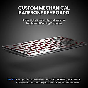 Pulsar Gaming Gears - PCMK Gaming Mechanical Keyboard TKL ANSI Aluminum Build 5 Pin Hot Swappable Swap RGB LED 80% 87 Keys (Barebone, White)