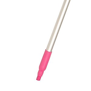 SPARTA Adjustable Aluminum Broomstick, 48” Mop and Broom Handle Replacement with Color-Coded System for Environments with Harsh Cleaning Agents, Aluminum, 48 Inches, Pink