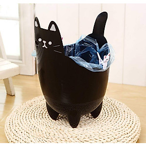 123Arts Cute Cartoon Cat ABS Table Bathroom Trash Can Storage Bucket