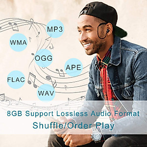 Waterproof MP3 Player for Swimming, IPX8 8GB Swimming Headphones with Shuffle Feature,Enjoy Music for Swimming, Diving and Other Sports(Black)