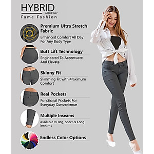 Hybrid & Company Women's Butt Lift Stretch Denim Jeans P37370SK Gunmetal 5