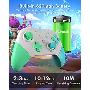 OLCLSS Switch Controller, Wireless Switch Pro Controller for Nintendo Switch/Switch Lite, Supports Gyro Axis, Turbo, NFC Amibo Function and Dual Vibration