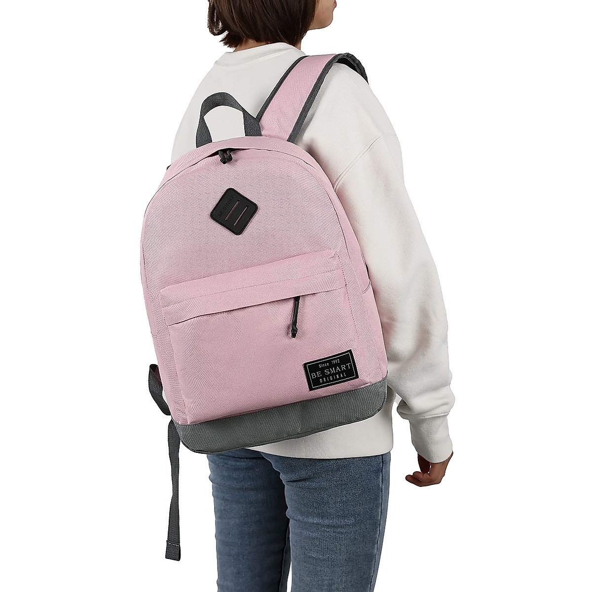 BE SMART Lightweight School Backpack Casual Large Daypack fits 13.5" Laptop, Outdoor Sports Rucksack Kids Book bag for Work,Travel,Daily Use,Mummy bag, suit for Men & Woman,20L