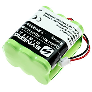 Synergy Digital Alarm System Battery, Compatible with Linear Corp 10-000013-001 Alarm System, (Ni-MH, 7.2V, 2000mAh), Replacement for 2GIG 228844, 6MR2000AAY4Z, BATT1, BATT2X Battery