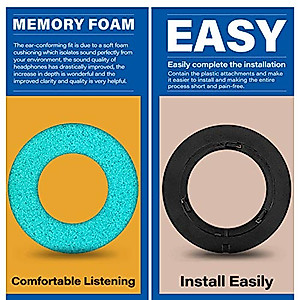 Earpads Compatible with Virtuoso RGB Wireless SE Gaming Headset - Memory Foam Earcups - Hybrid (PU/Velour) Ear Cushions I Black
