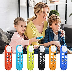 3 Pack Case for Chromecast Google TV 4k 2020 Voice Remote,Silicone Case for Chromecast,Shockproof Anti Slip Protective Silicone Remote Cover Sleeve Skin (Red,Black,Dark Blue)
