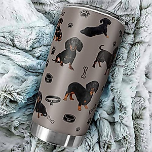 WmhrYpzhL Dachshund Travel Mug Dog Coffee Cup Stainless Steel Insulation Tumbler with Lid For Home Office School Outdoor Gifts Dachshund