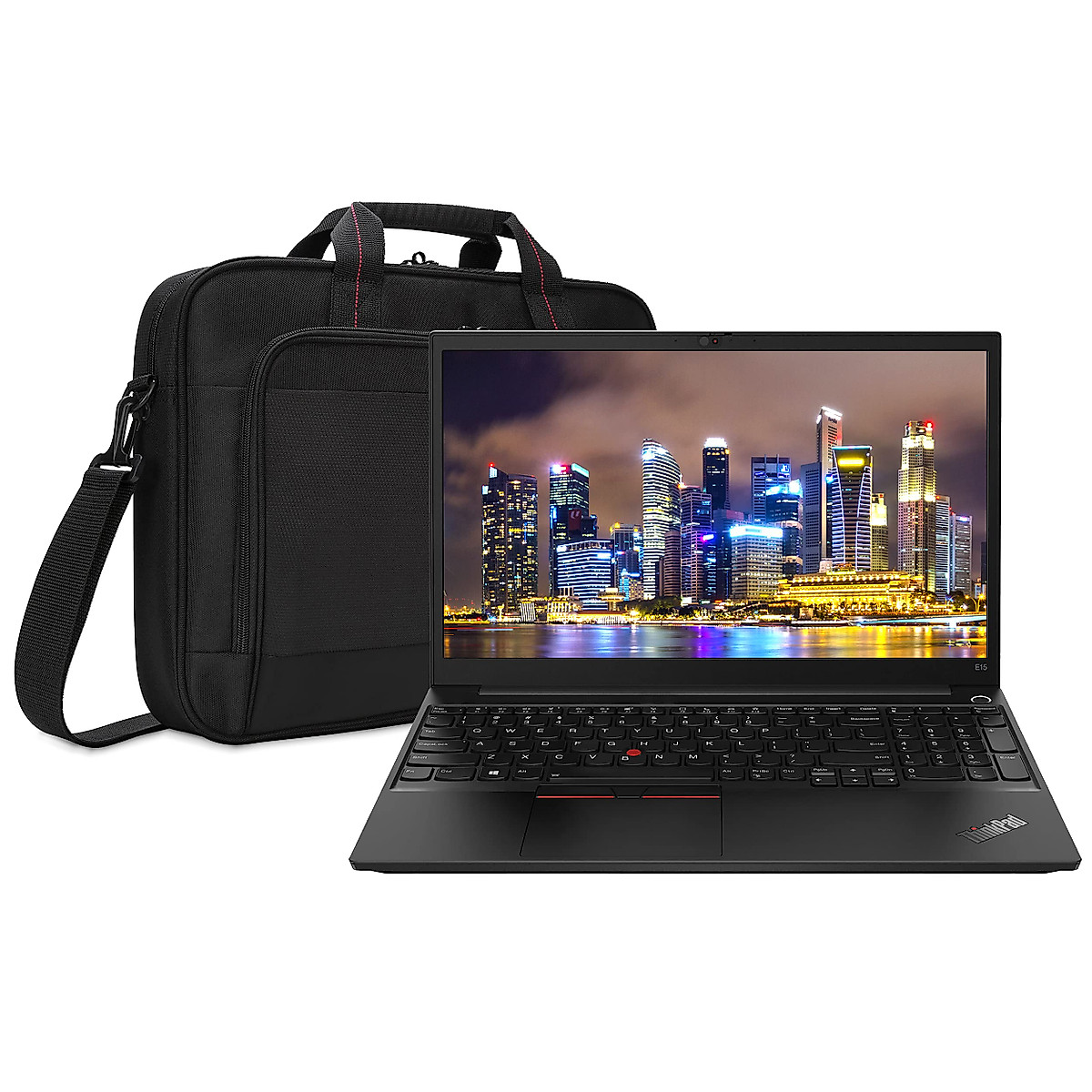 Lenovo ThinkPad E15 Gen 2-are 20T80002US 15 inch Notebook PC Bundle with Ryzen 7 4700U, 8GB DDR4, 256GB SSD, Radeon Graphics, Webcam, Stereo Speakers, Microphone, Windows 10 Pro, and Laptop Bag