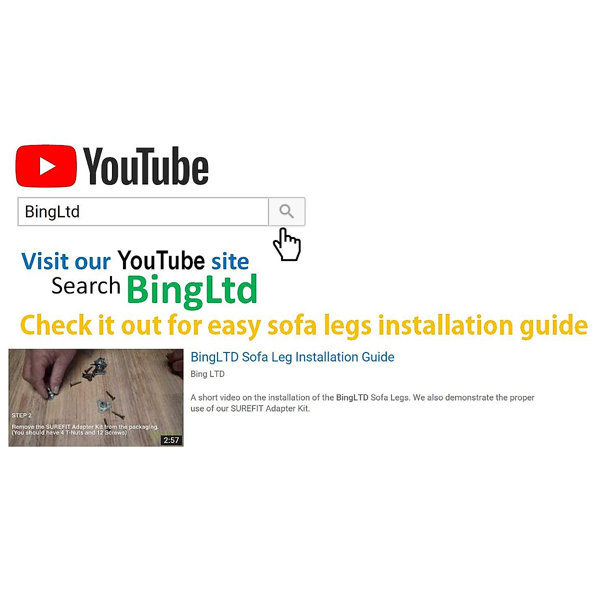 BingLTD - 4" Walnut Hardwood Turned Sofa Legs - Set of 4 (P124-163)