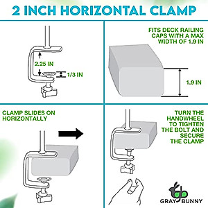 Bird Bath Bowl 12 Inches - Deck Mounted Bird Water Feeder, Large Bird Bath, Bowl Bird Baths, Hanging Bird Baths, Heavy Duty Sturdy Rust Resistant Steel Clamp, Detachable, Great Gift for Bird Lovers