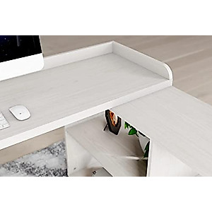 Signature Design by Ashley Bayflynn Modern L-Desk, White & Black