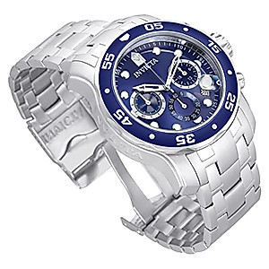 Invicta Men's 0070 "Pro Diver Collection" Stainless Steel and Blue Dial Watch