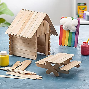 [100 Count] Jumbo 6 Inch Wooden Multi-Purpose Popsicle Sticks ,Craft, ICES, Ice Cream, Wax, Waxing, Tongue Depressor Wood Sticks