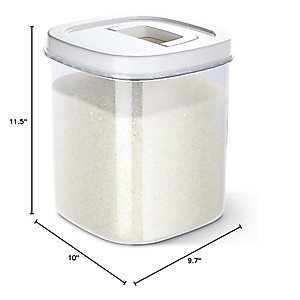 TBMax Extra Large Flour and Sugar Containers with Airtight Lid | Rice Storage Container 20 lbs / 10.5Qt | Plastic Food Storage Bin for Kitchen Pantry Organization and Storage Containers
