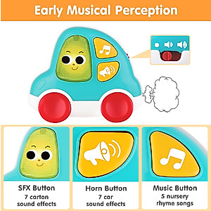 iPlay, iLearn Baby Musical Toys for 1 Year Old, Toddler Hammer Pounding Toy W/Lights and Sounds, Infant Key Sensory Teething, Learning Christmas Babies Gift for 12 18 Months 1-3 Yr Old Kid Girls Boys