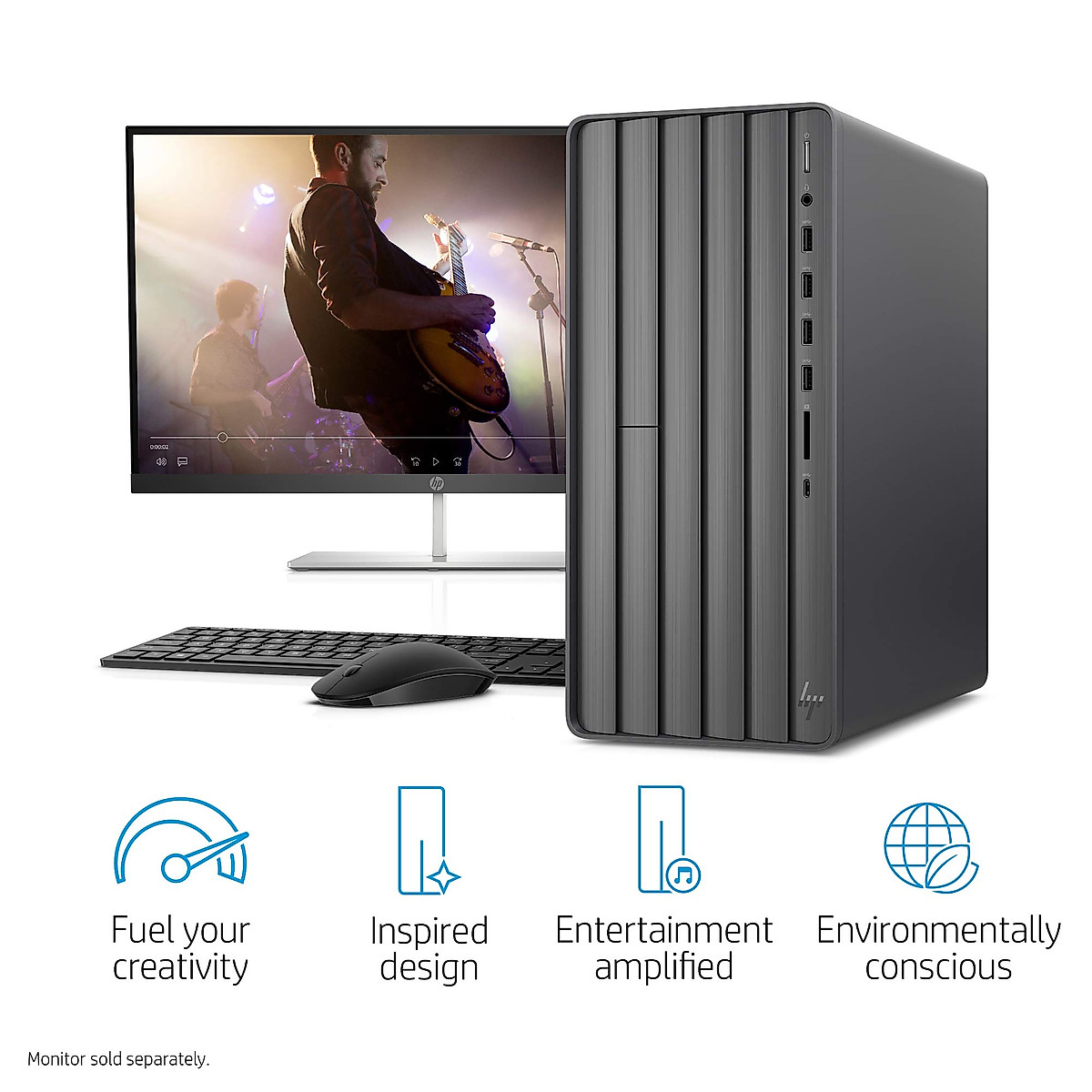 HP Envy Desktop, 10th Generation Intel Core i7-10700, 16GB RAM, 1 TB Hard Drive & 512 GB SSD, Windows 11 (TE01-1020, Black)