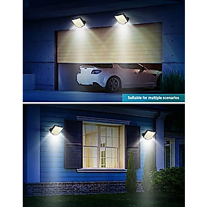 MPJ Solar Light for Outdoor, 106 LED Solar Light Outdoor with Motion Sensor, IP65 Waterproof, 120° Lighting Angle, Solar Wall Light for Garden with 16.5 ft Cable