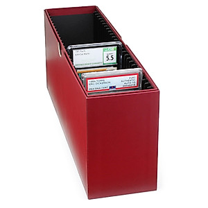 BCW Slotted Graded Card Storage Box | Holds 26 PSA, CSG, CGC, PCG Graded Slabs | Burgundy Cardstock Trading Card Box with Slots | Secure Storage for Sports Cards, Pokémon, TCG, Baseball, and More