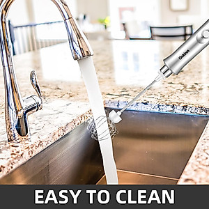 Oskinm Milk Frother Handheld with 3 Stainless Steel Whisks, USB Rechargeable Electric Foam Maker, Drink Mixer with 3 Speeds for Coffee, Bulletproof Coffee, Latte, Matcha