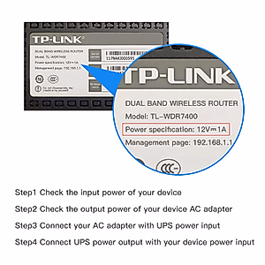 Mini UPS Battery Backup with 4 DC Output Interface, DC 12V/2A 9000mAh Home Router UPS, Rechargeable Battery Backup for LED Light Strip, CCTV Camera, Router, UPS Battery Backup & Surge Protaector