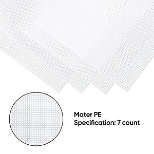 Caydo 4 Pieces 7 Count Plastic Mesh Canvas Sheets for Embroidery, Acrylic Yarn Crafting, Knit Crochet Projects and Make Aquarium Dividers (10.5 X 13.5 Inch)