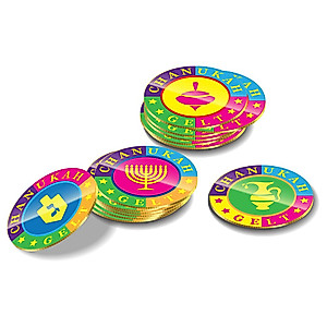 Hanukkah Dreidels - Multi Colored Pattern Print Wooden Dreidel - 10 Pack Medium